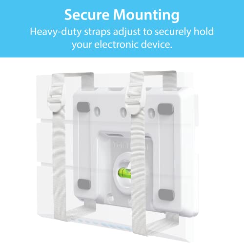 TotalMount Universal Mount for Electronics – Adjustable Wall Mount for Your Router, Wireless System, Cable Modem, DVR, Xbox, Playstation, and More (Standard Shelf – White)