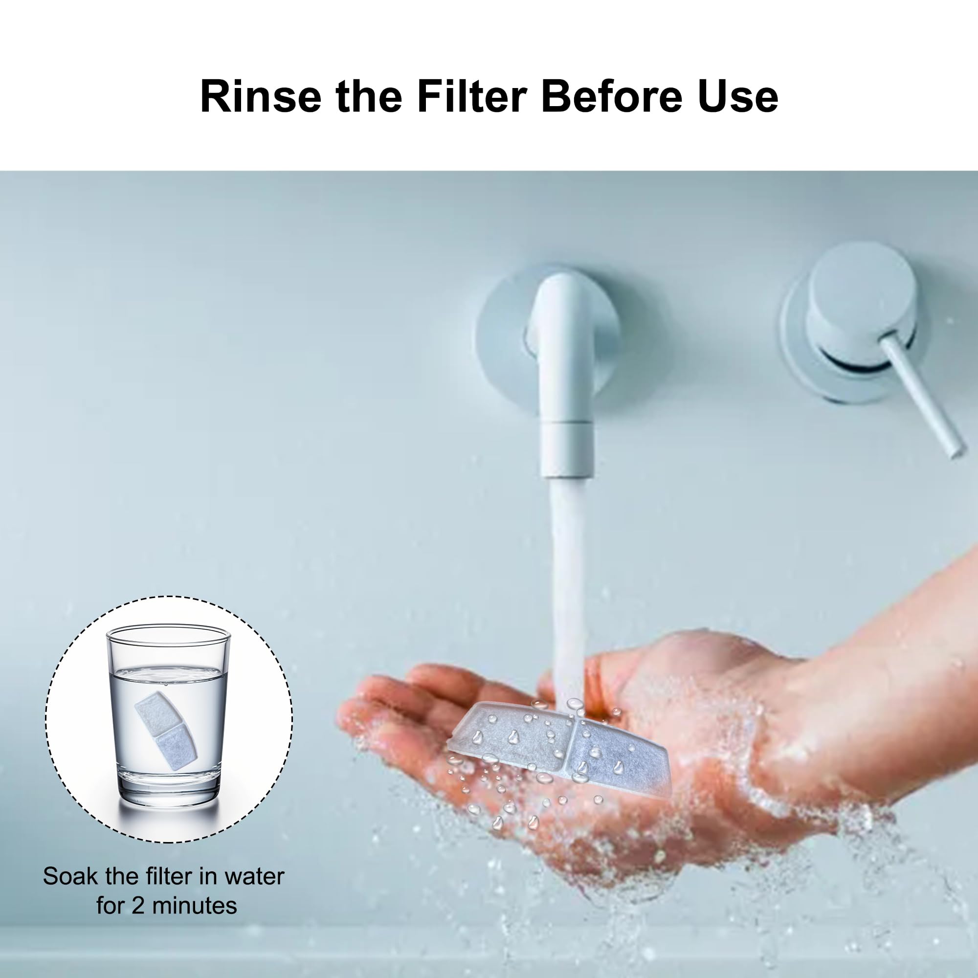 HTRainPets 6-Piece Pet Water Fountain Replacement Filters Set for 88oz/2.6L Automatic Pet Fountain Cat Water Fountain Dog Water Dispenser
