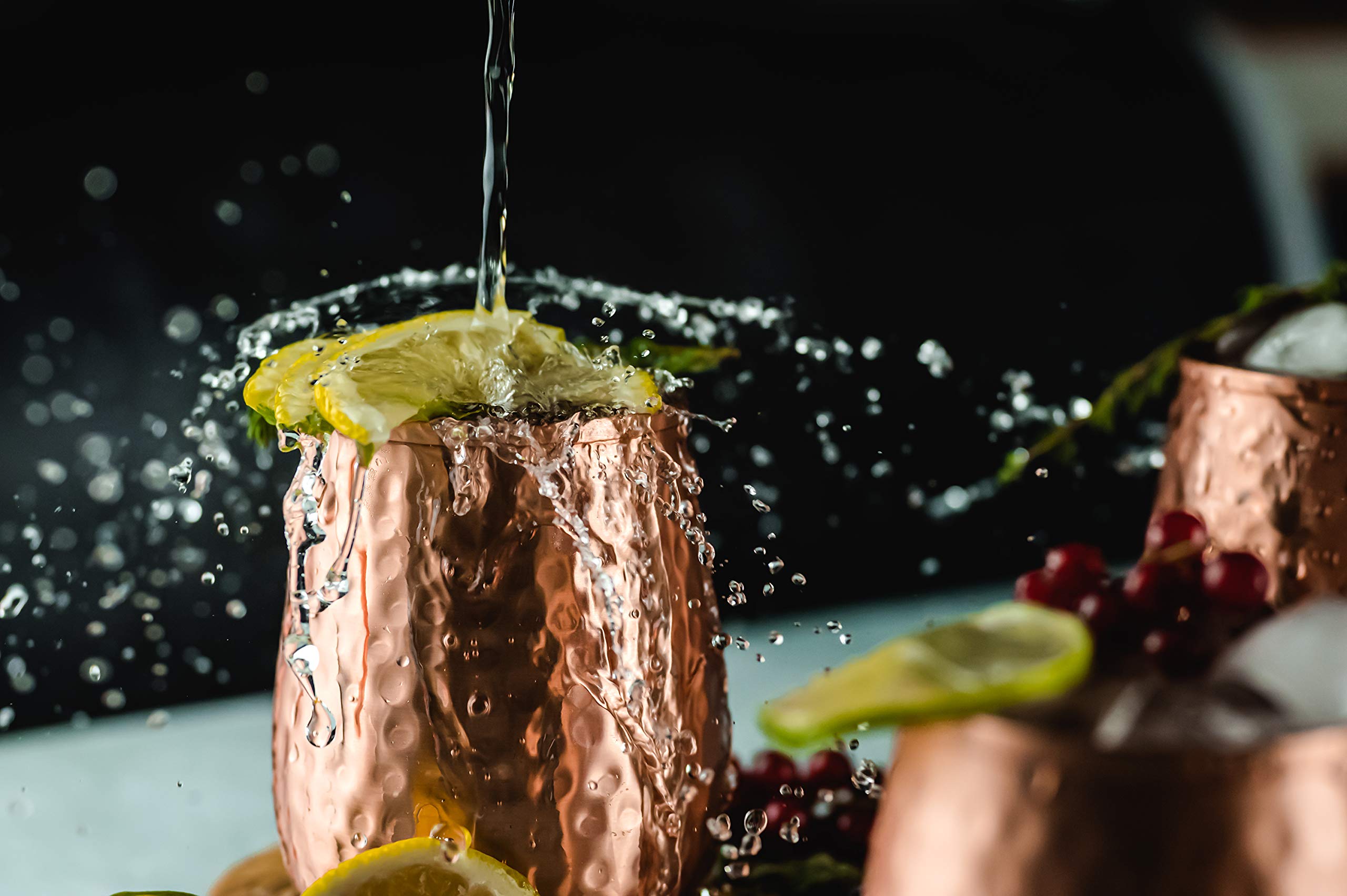 Kosdeg Copper Cups - 16 Oz set of 4 - A Unique Way To Enjoy Wine - The Perfect Pure Copper Tumbler for Water - Copper Drinking Cups Better Than Glasses or Plastic - Moscow Mule Copper Cup For Drinking