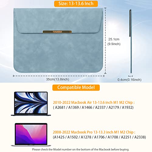 TOWOOZ Sleeve Compatible with 2022 New M2 MacBook Air 13.6 Inch A2681 / MacBook Pro 13-13.3 Inch/ MacBook Air 13-13.6 Inch M1 M2 Chip, Laptop Sleeve Case with Accessory Pouch