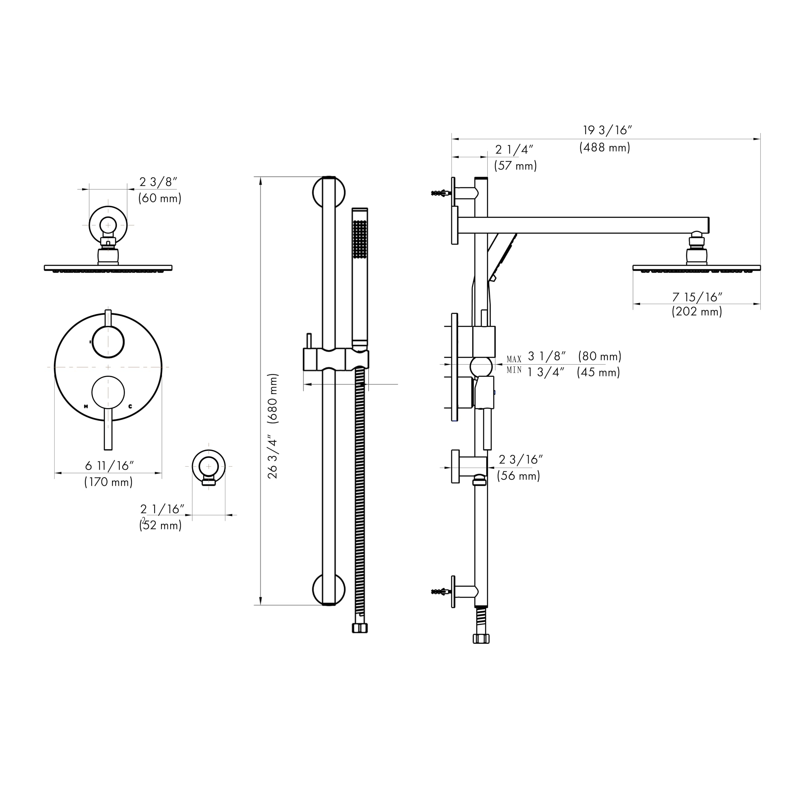 ZLINE Autograph Edition El Dorado Shower System in Matte Black (ELD-SHS-MB)