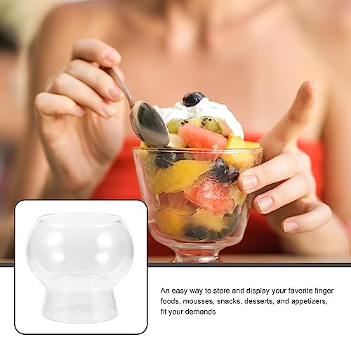 OSALADI Shampoo Hose Glass Dessert Bowl Ice Cream Cups Sundae Bowls Cute Globe Dessert Cups for Parfait Fruit Salad Snack Cocktail Party Trifle Bowl