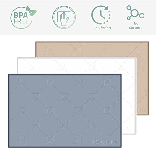 Under the Sink Mat Waterproof, Under Kitchen Sink Liner Mat 22βx34β, Silicone Under Sink Mats and Protectors for Kitchen Bathroom, Flexible & Thick Under Sink Drip Tray with Lip to Catch Water, White