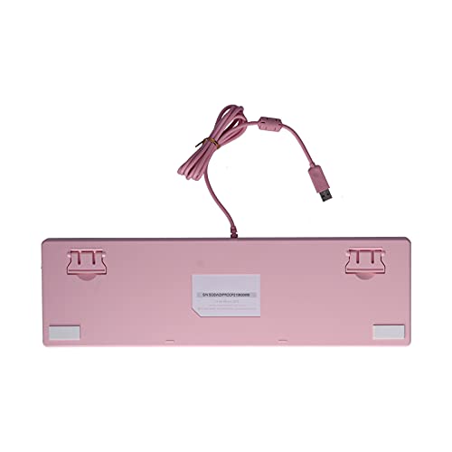 Pink Keyboard and Mouse Set, 104 Keys Mechanical Keyboard with 22 Lighting Effects, Ergonomic High Sensitivity Keyboard and Mouse Combo for Gaming, PC