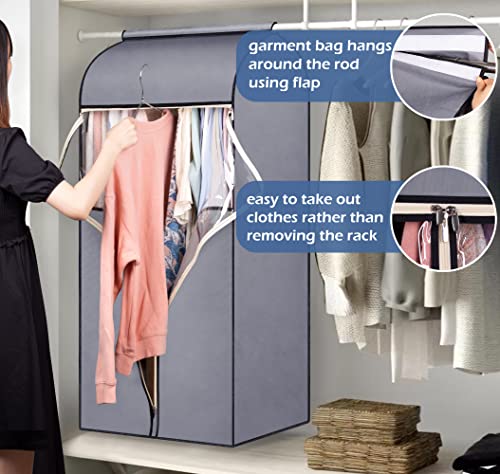 SLEEPING LAMB 54'' Hanging Garment Bags for Closet Storage and Heavy Duty Clothing Racks for Hanging Clothes