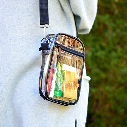 Youngever Clear Cross Body Messenger Bag, Small Clear Bag, Heavy Duty (2 Pack)
