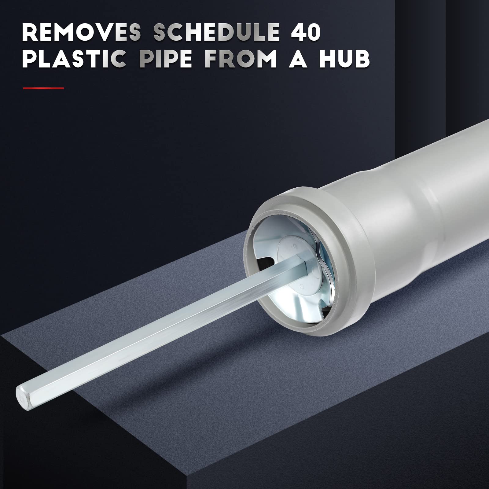 PVC Pipe Reamer, Plumbing Fitting Saver Bit Socket Saver, for 1/2" Speed Power Drill, Pipe Reamer Tool for Removing SCH 40 from Hub, Pipe Fitting Saver Inside Pipe Cutter for ABS PVC Pipe(2 Inch)
