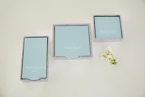Mariposa Beaded Luncheon Napkin Holder, Silver
