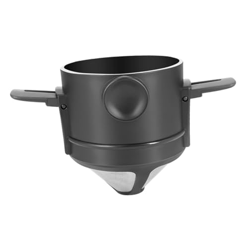 VINTORKY 1 PC Coffee Funnel Espresso Dripper Portable Tea Strainer Espresso Maker Coffee Machines for Home Flour Sieve Coffee Strainer Concentrated Coffee Paperless Coffee Filter Abs Black