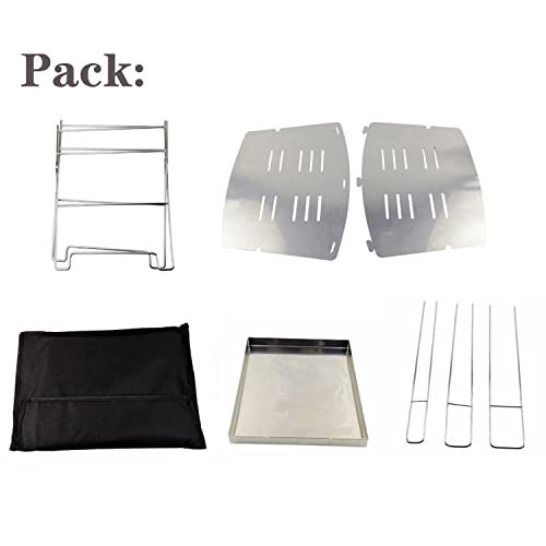 RANIT Portable Folding Campfire Grill, Camping Fire Pit, 304 Stainless Steel Outdoor Wood Stove Burner With storage bag for Outdoor Backpacking Camping Hiking Camp Kitchen Stoves Grills BBQ