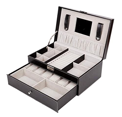 TOEWOE Portable Jewelry Box, 2-Layer Jewelry Organizer with Drawers, Jewelry Storage, Jewelry Box Organizer for Girls Women