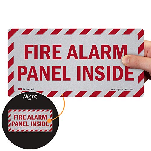 SmartSign "Fire Alarm Panel Inside" Label | 5" x 10" 3M Engineer Grade Reflective