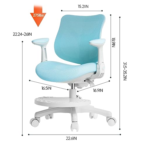 TIANFUSTAR Kids Desk Chair,Children Study Computer Chair with Adjustable Height,Swivel Mesh Task Student Chair for Teens Boys Girls Youth in Home Bedroom School