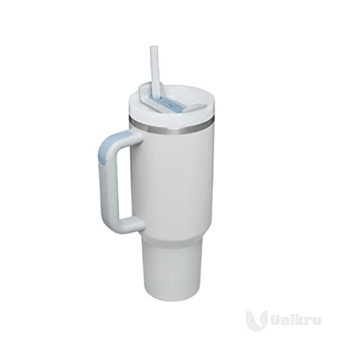 Unikru 40 oz Tumbler with Handle and Straw - Leak Proof - tumbler with straw, Eco-friendly Materials, Insuladed, Reusable (Fog) H2 Version