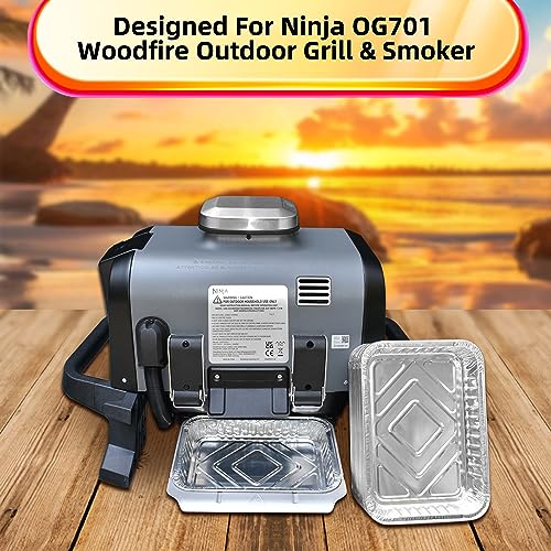 TOHONFOO 20 Pack Drip Pan Liners for Ninja OG701 Woodfire Outdoor Grill & Smoker - Compatible with Weber Genesis - Spirit - Q Series - Disposable Aluminum Foil Grease Tray Liners