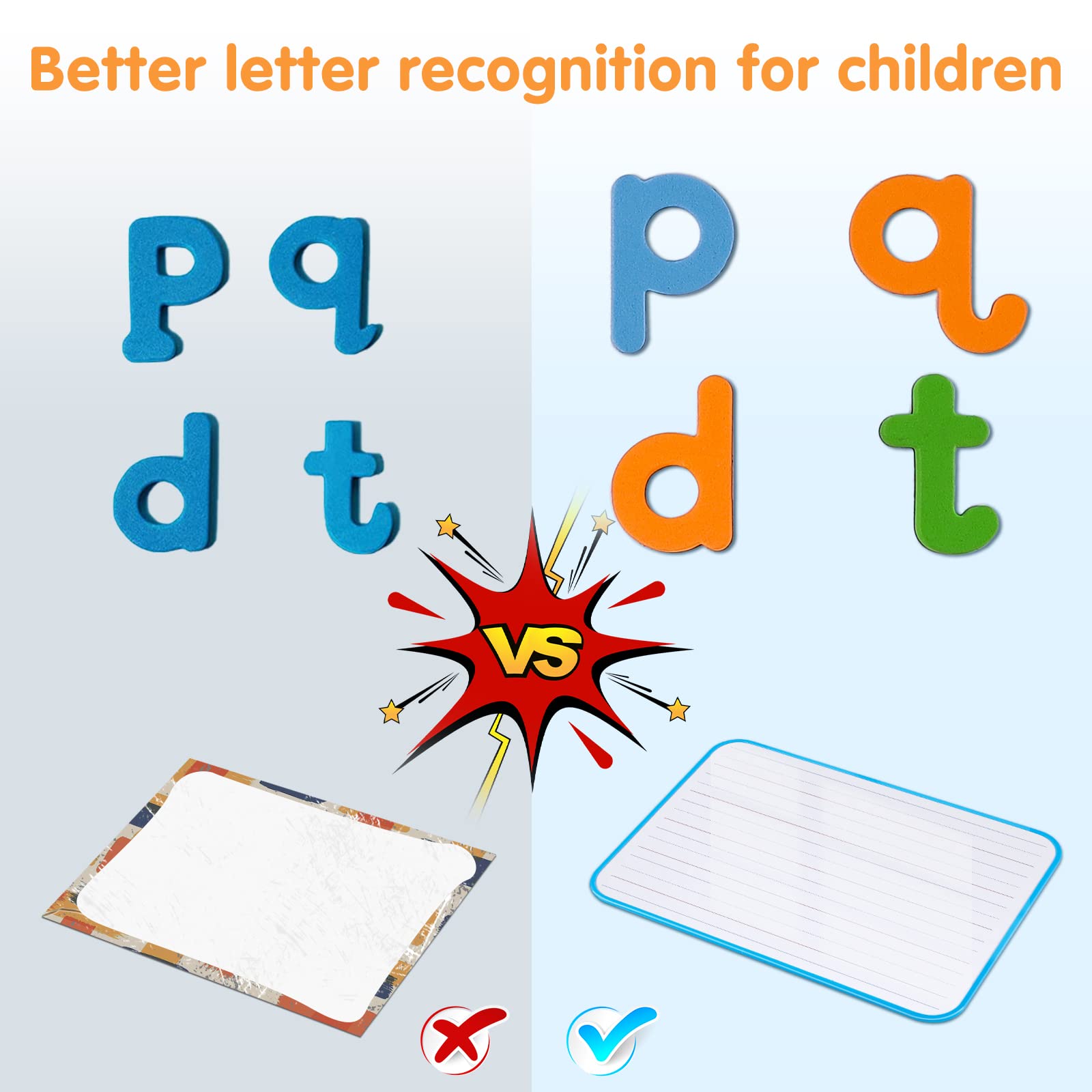 Magnetic Letters Alphabet ABC Magnets for Fridge Colorful Uppercase 234 Pcs with Double-Side Magnet Board Refrigerator Magnets Alphabet Magnets Foam Alphabet Letters for Kids Spelling and Learning