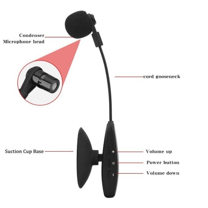 n/a Wireless Instrument Microphone Suction Cup Condenser Gooseneck Mic Voice Recording Live Show for Guitar Violin Bas