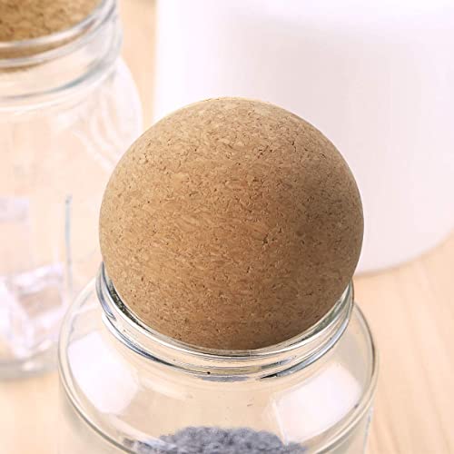 MUGLIO 3 inch Wine Cork Ball Wooden Cork Ball Stopper for Wine Decanter Carafe Bottle Replacement(2 Pcs)