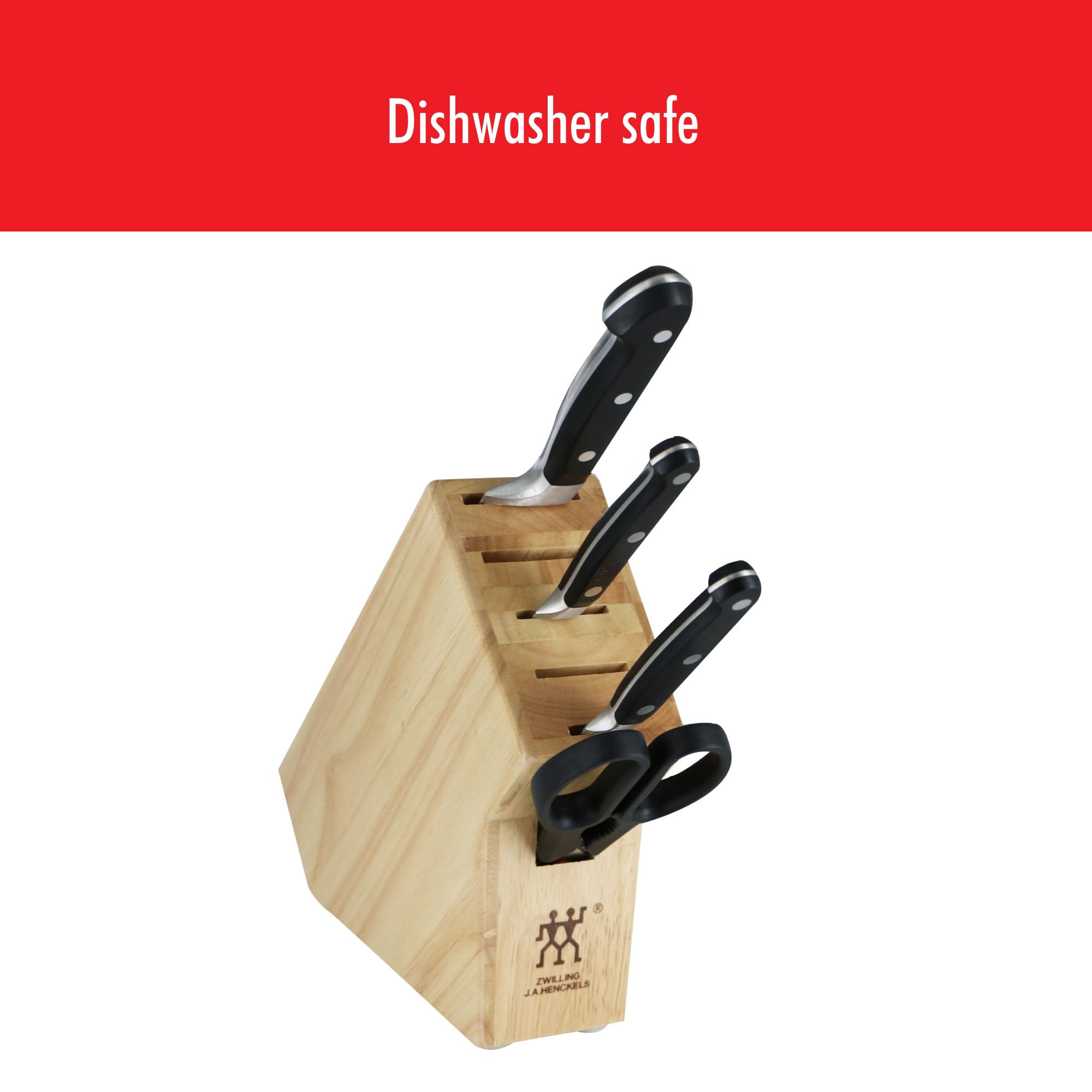ZWILLING Professional S 5-Piece Razor-Sharp German Studio Block Knife Set, Made in Company-Owned German Factory with Special Formula Steel perfected for almost 300 Years, Dishwasher Safe