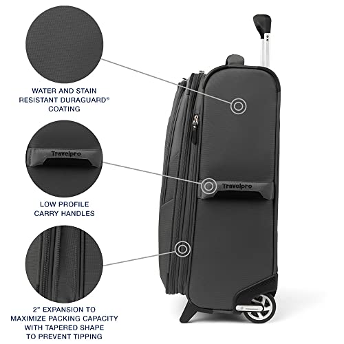 Travelpro Maxlite 5 Softside Expandable Upright 2 Wheel Luggage, Lightweight Suitcase, Men and Women, Shadow Grey, Carry-On 22-Inch