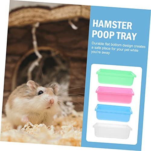 POPETPOP Chinchilla Cage Accessories Plastic Bins 4pcs Hamster Cage Tray Hamster Cages Small Pet Cage Supplies Plastic Tray Hamster Supplies Plastic Chassis Guinea Pig Bedding Plastic Trays