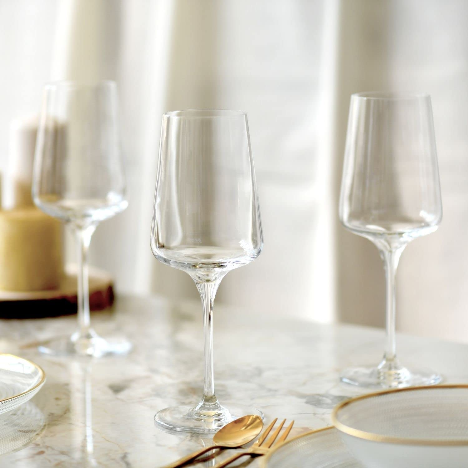 Krosno Wine Glasses Set | 6x white and sparkling wine glasses 13.5 oz + 6x red wine glasses 16.9 oz | Elegant design | Crystal Glass | Ideal for home, restaurant and party | Dishwasher safe