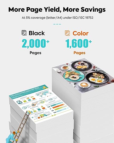 TESEN Remanufactured 962XL (Larger Capacity) Ink Cartridge Replacement for HP 962XL 962 for HP OfficeJet Pro 9015e 9018e 9028e 9010 9012 9014 9015 9016 9018 9019 9020 9025 9026 Printer (4 Combo Pack)