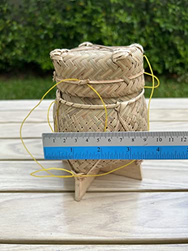 Small Bamboo Sticky Rice Box Storage Basket Container Multi-Purpose