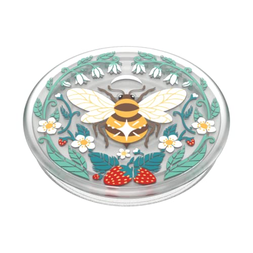 PopSockets Plant-Based Phone Grip with Expanding Kickstand, Eco-Friendly PopSockets for Phone - Translucent Bee Boho