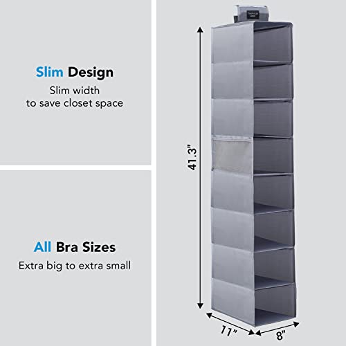 TreeHouse London Hanging Wig Organizer for Closet β Wig Storage for Multiple Wigs, Hair Extensions & Wig Accessory Holder β Space Saving Hanger Rack - with 2 Drawers (Gray)