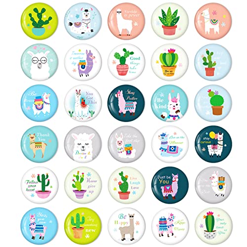 MORCART 30PCS Inspirational Magnets, Llama Cactus Motivational Magnets for Refrigerator Cute Animal Magnets for Fridge Classroom Whiteboard Locker Office