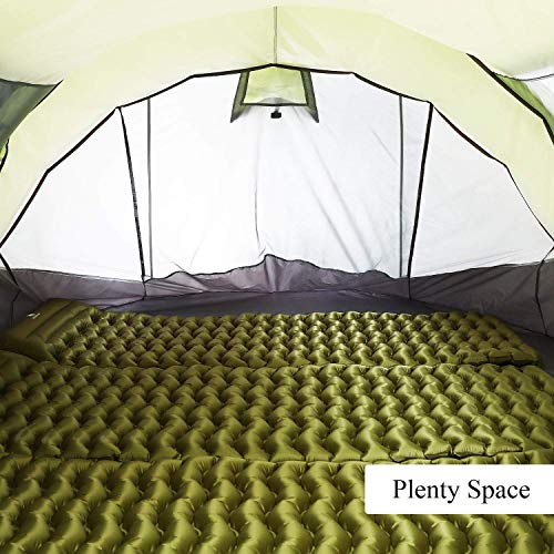 HUI LINGYANG 6 Person Easy Pop Up Tent,12.5β x 8.5β x53.5,Automatic Setup,Waterproof, Double Layer,Instant Family Tents for Camping,Hiking & Traveling,Green
