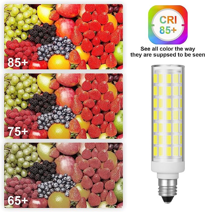 SSXBF E11 Led Bulb 8W 80W Halogen Replacement Dimmable,T3 T4 Mini Candelabra Base,Daylight White 6000K,100-130V for Ceiling Fans, Chandeliers, Cabinet Lighting, Pack of 2