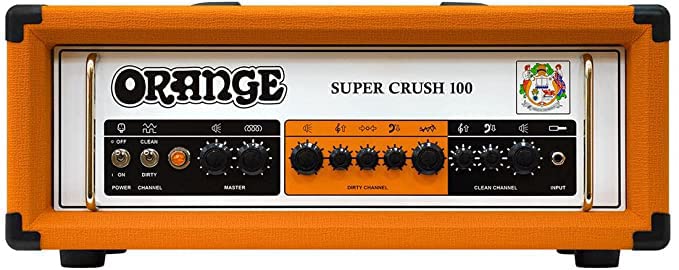 Orange Supercrush 100-Watt Solid State Head JFET Analogue Preamp Bundle with Instrument Cable and Austin Bazaar Polishing Cloth