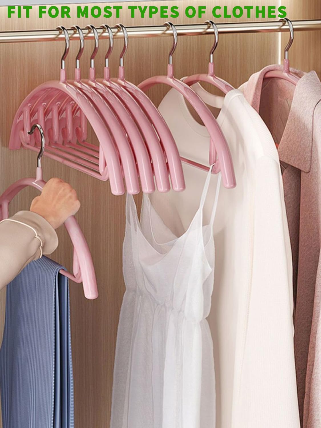 SLMT Coat Hangers Non Slip 21 Pack Sweater Hangers No Shoulder Bump Metal Clothes Hangers for Closet
