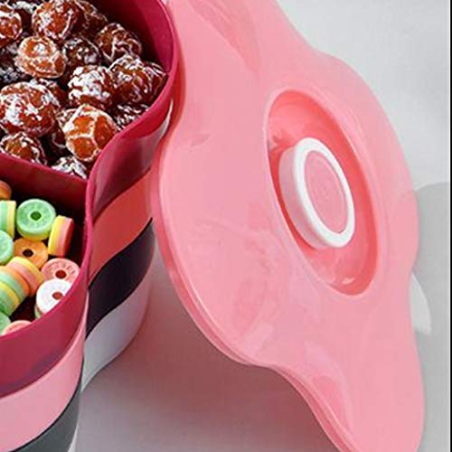 PNNERR Dried Fruit Storage Box, Living Room Candy Box Creative Multi-Layer Compartment with Lid European-Style Household Snack Tray