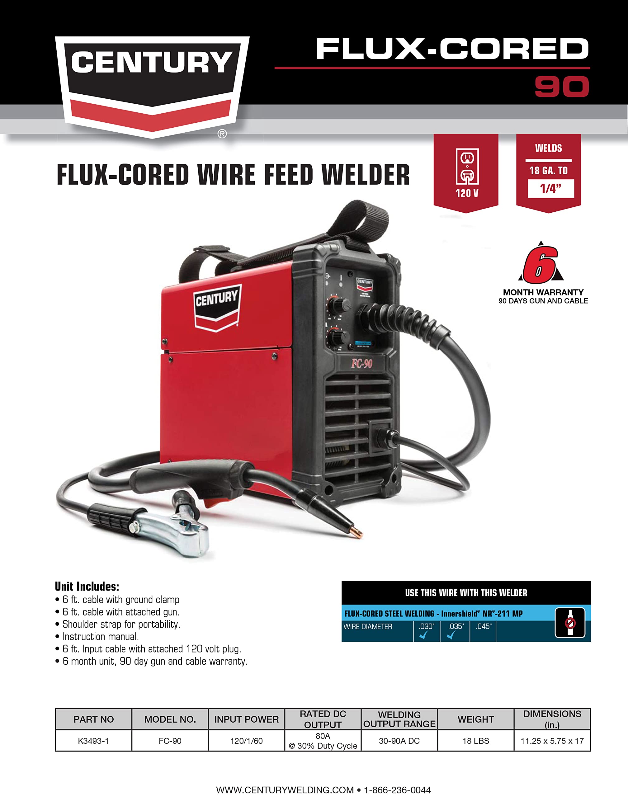 Lincoln Electric FC90 Flux Core Wire Feed Welder + Traditional MIG/Stick Welding Gloves