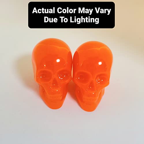 Orange Skull Cabinet Knobs/Drawer Knobs (Black Light Activated) (Set of 2)
