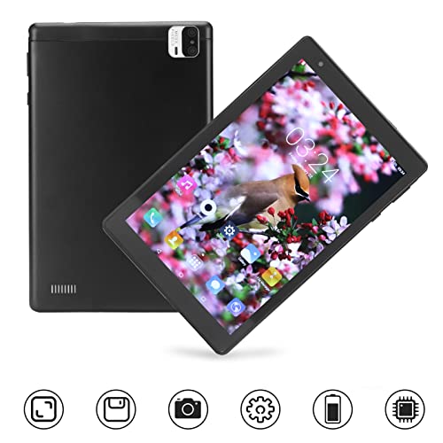 Rengu 8.0 Inch Tablet, Octa Core Processor Dual Cameras Portable Tablet for Travel for Home (US Plug)