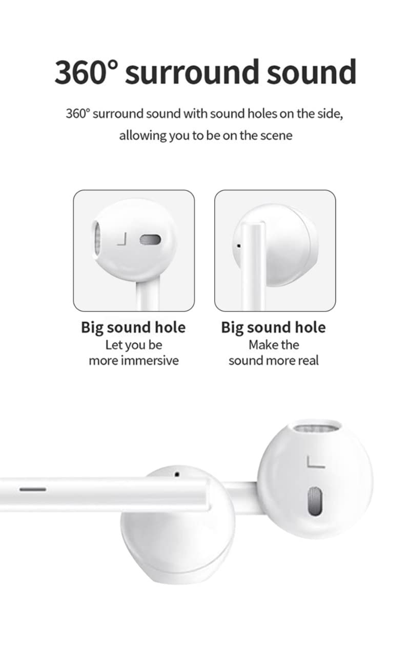 Purple Tekk Wired Earbuds Headphones Aux Earphones with 3.5mm Wired in Ear Headphone Plug Built in Microphone Volume Control Compatible with iPhone iPad iPod PC MP3 MP4 Android White (PT1102)