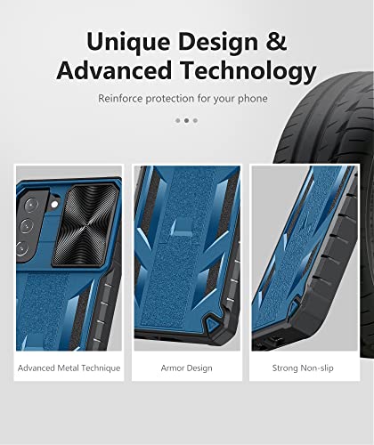 SOiOS for Samsung Galaxy S21 5G Case: Galaxy S21 5G 6.2" Case with Kickstand | Heavy Duty Protection Phone Cover | Durable Protective Shockproof Case Blue