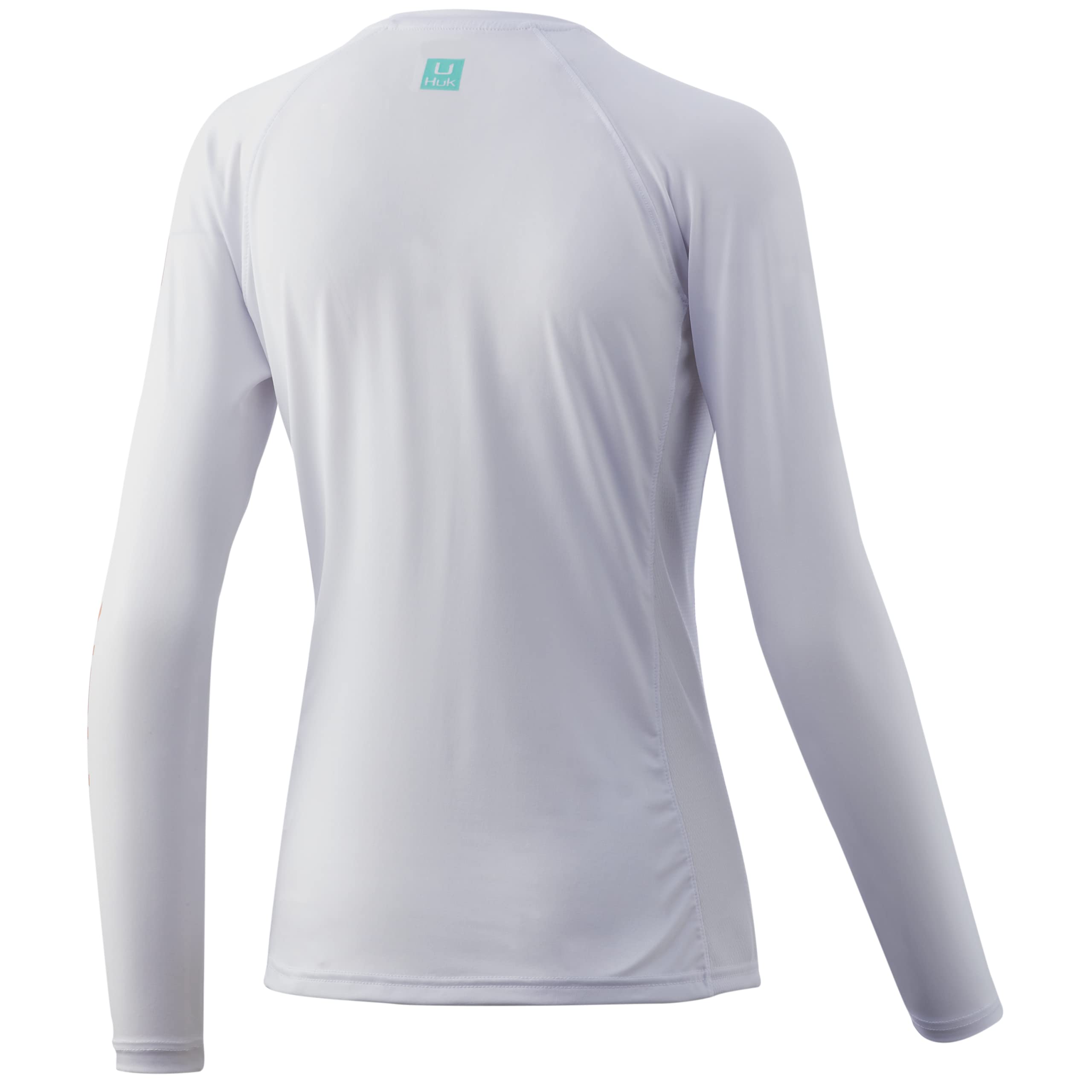 HUK Women's Pursuit Long Sleeve Performance Shirt + Sun Protection, Fishing-White, Large