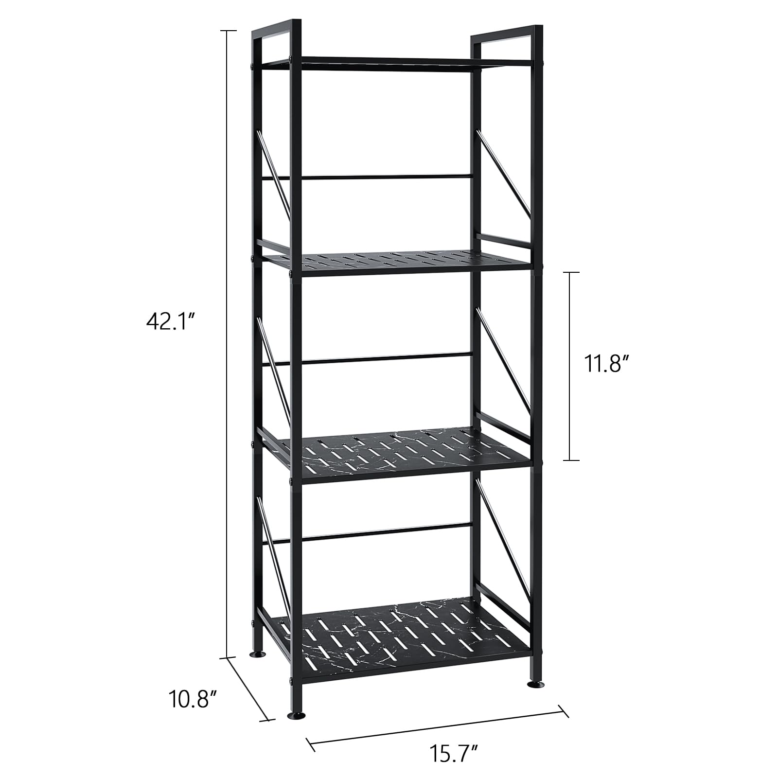 ZHAZHADI Metal Shelving Unit, 5 Tier Kitchen Storage Shelf Rack,Free Standing Shelving Unit Heavy Duty Shelves Rack Bathroom Shelf Plant Standfor Pantry Closet Kitchen Laundry,Black