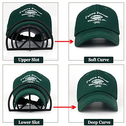 TOOVREN 4-Pack Hat Brim Bender Hat Curving Band Hat Shaper with Two Curve Options No Steaming Required Convinent for All Types of Hats(Black)