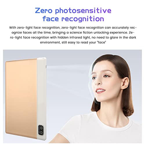 PUSOKEI 10.1in Tablet for Android 12,2.4G 5G Dual Band WiFi,6GB 128GB Memory,1960x1080 IPS HD,MT6592 10 Cores CPU,2MP/5MP Cameras,Dual SIM Card Calling Tablet(Gold)