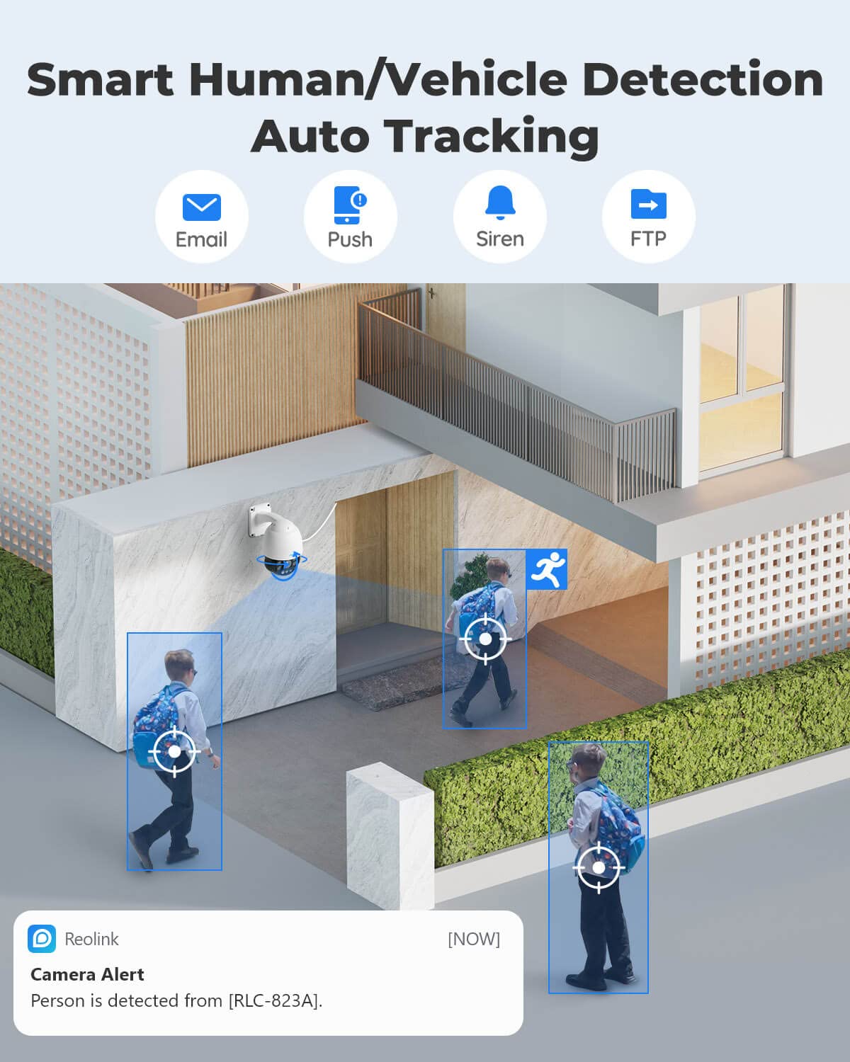 REOLINK 4K Security Camera System, IP PoE Surveillance Camera with 5X Optical Zoom, Human/Vehicle Detection, Two Way Talk, Color Night Vision, Auto Tracking, 2X 823A, 4X 811A Bundle 1x RLN16-410 NVR