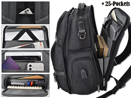 Welkinland Business backpack, Executive backpack, Tech backpack, Commuter backpack men, Professional mens leather business backpack,15 inch backpack for women,Laptop backpack for men,Tech backpack men
