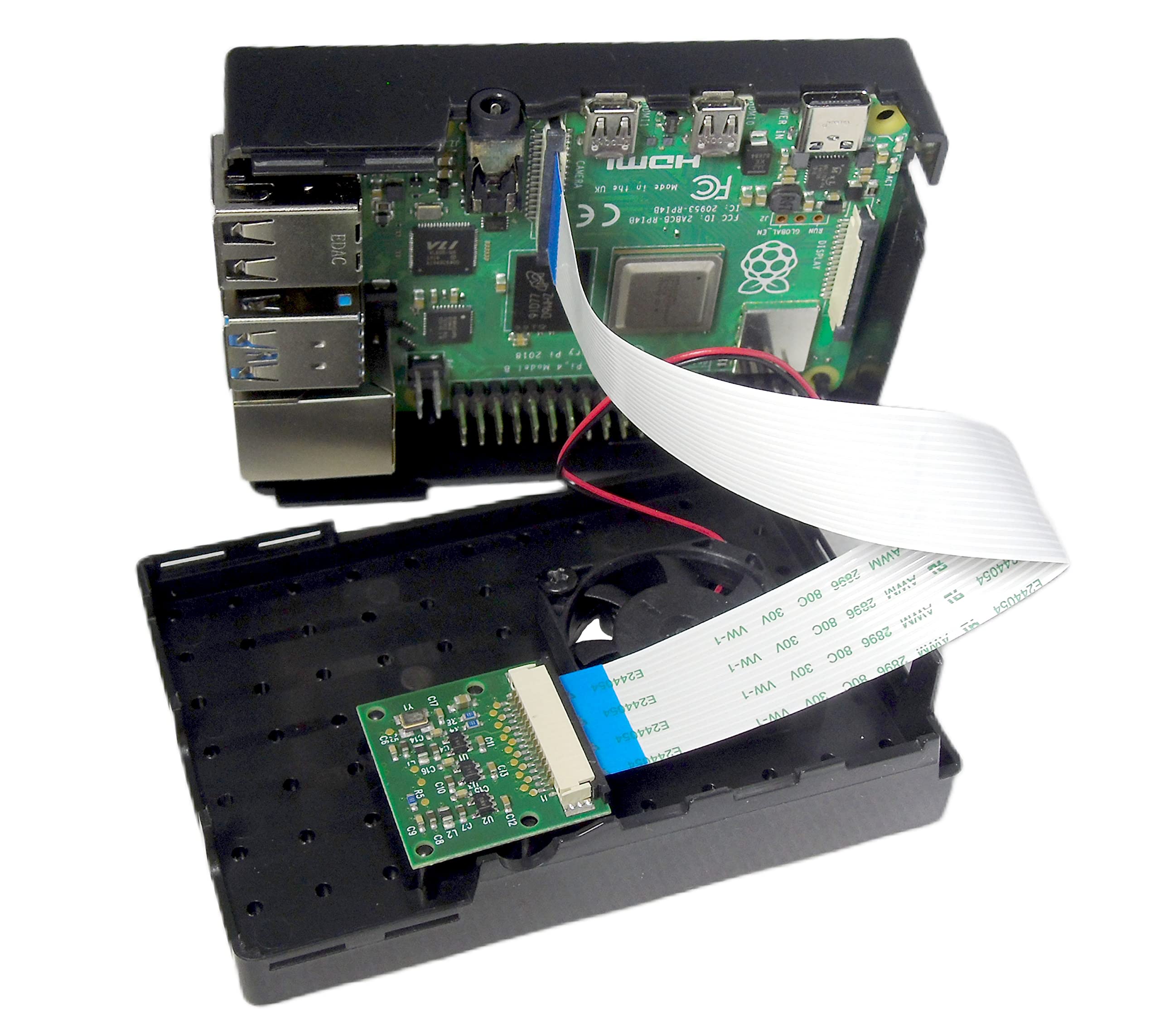 Raspberry Pi 4 Case - Pi-Blox Enclosure (Black)
