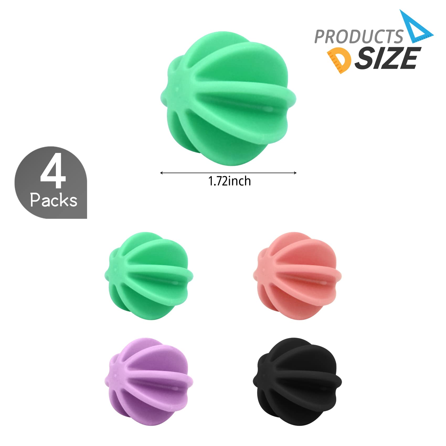 Shaker Balls Shaker Bottle Ball Replacement Milkshake Protein Powder Whisk Ball for Shaker Cup Bottle (4 Pcs Mixed Color Plastic)