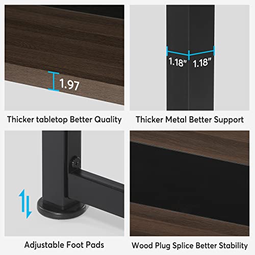 Tribesigns Dinning Table for 6 People, 70 inches Home & Kitchen Table, Wood Large Dinning Room Table with Metal Frame for Family Gathering or Party (Rectangular), W70.86 * D31.49 * H29.92 in